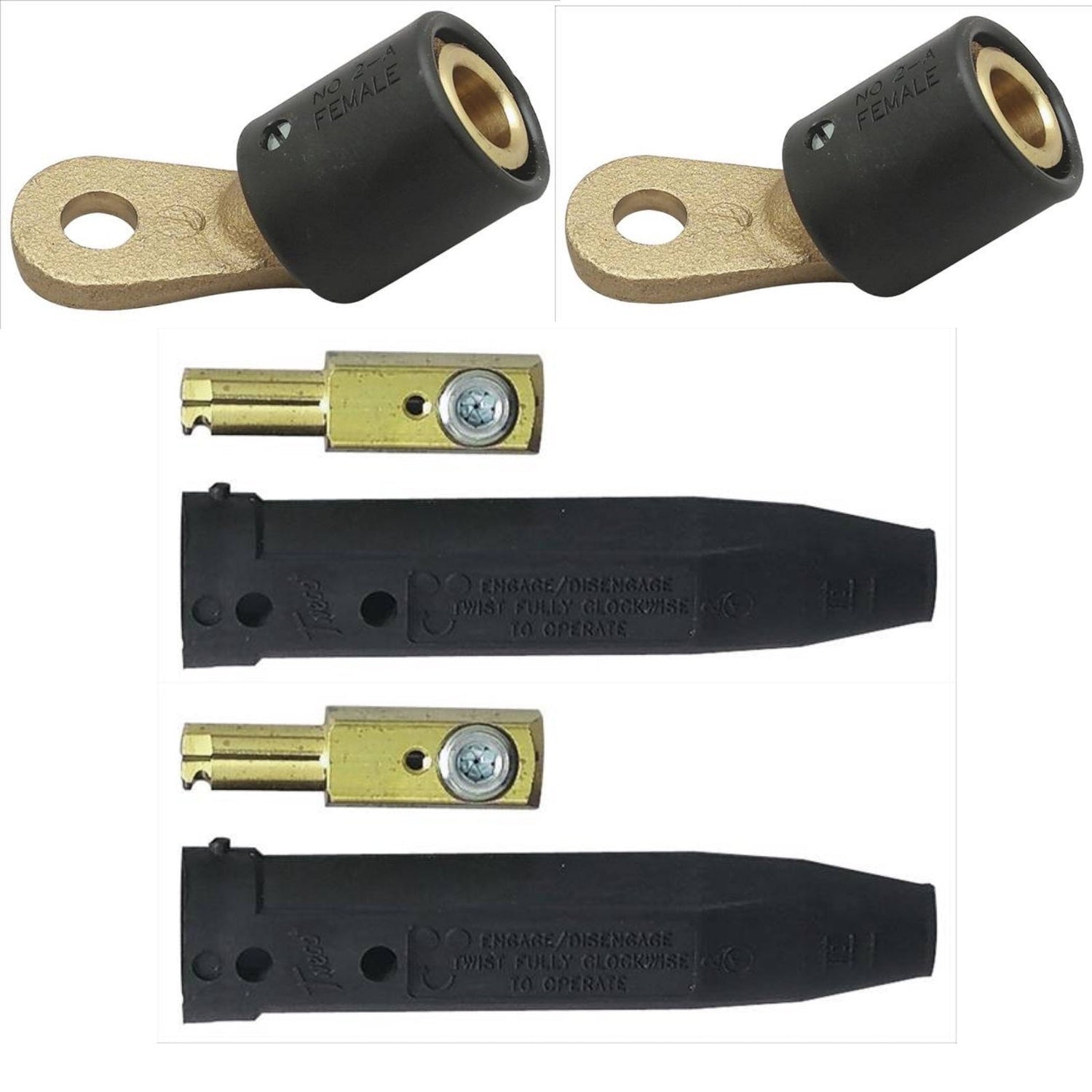 Tweco Cable Connector and Lug Set 1/0-4/0 Cable 2MPC1, 2AF(2) (9425121